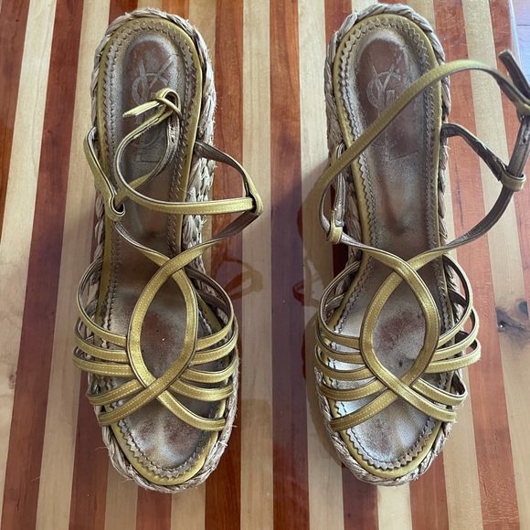 Yves Saint Laurent | Shoes | Ysl Raffia Wedges | Poshmark